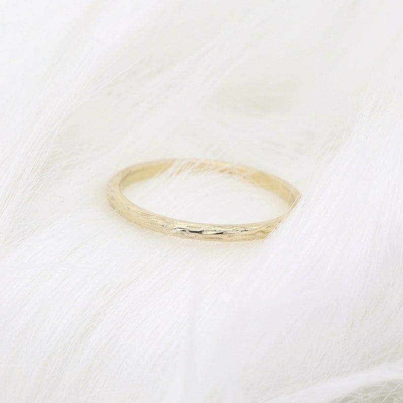 14k Irregular Textured Ring 1.6MM Texture Ring Real Gold - Etsy