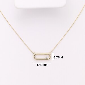 Rectangular Diamond Necklace | 14k Real Gold Tube Necklace ...