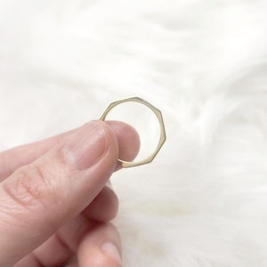 14k Octagon Ring | Honeycomb Ring | Geometric Ring | Stacking Ring ...