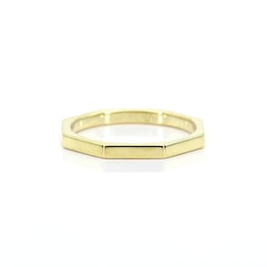 14k Octagon Ring | Honeycomb Ring | Geometric Ring | Stacking Ring ...