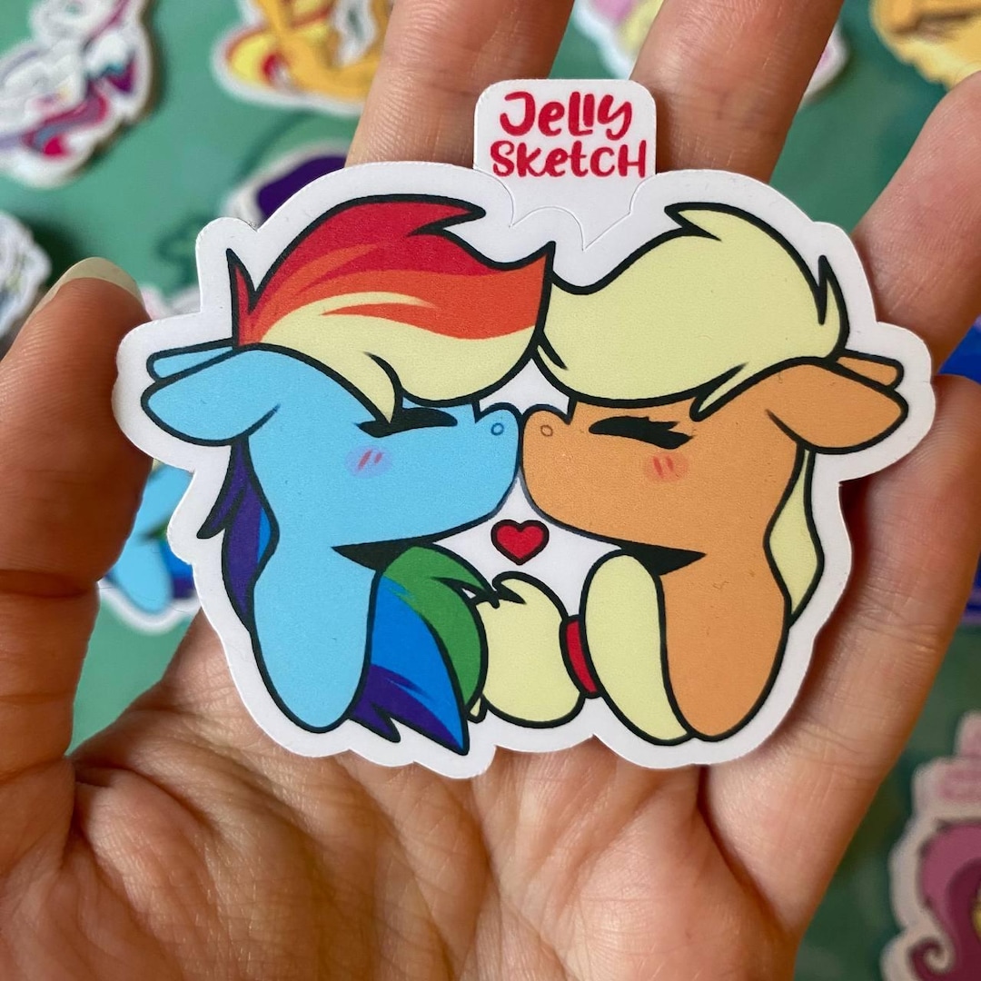 MLP Sticker Appledash Applejack X Rainbow Dash Kiss - Etsy
