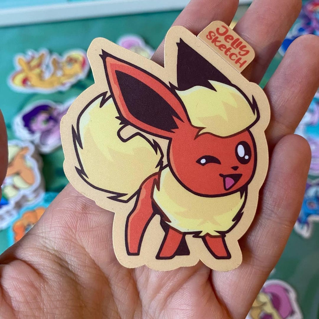 Poke Sticker Flareon Fire Eeveelution - Etsy
