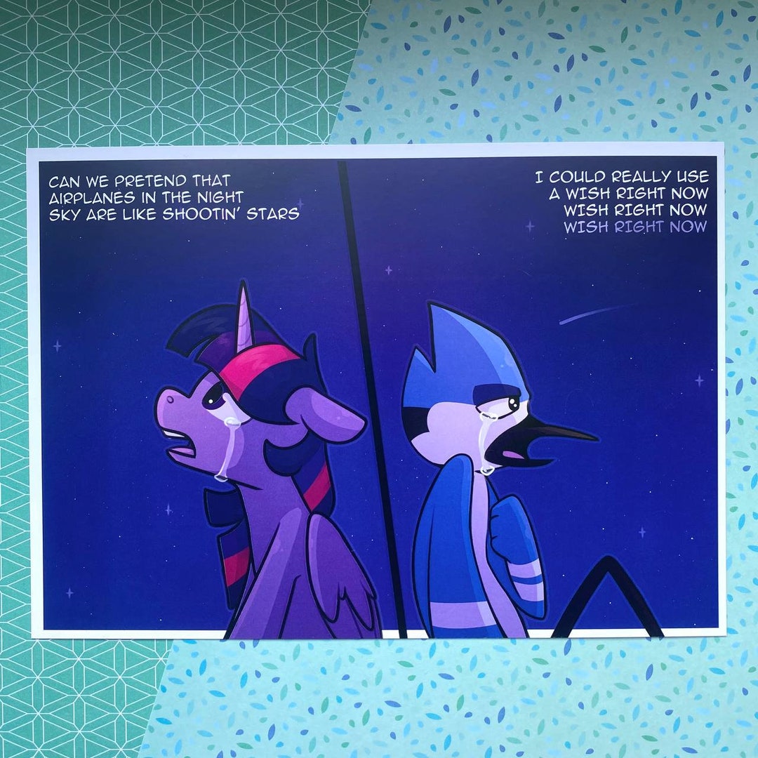 MLP Print Twilight Sparkle X Mordecai Mordetwi Airplanes Meme - Etsy