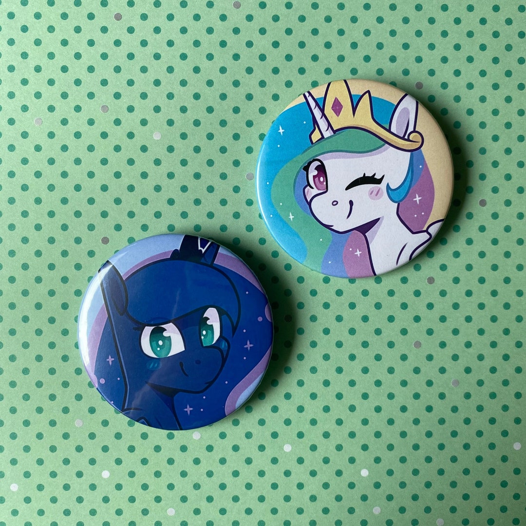MLP Button Princess Luna & Princess Celestia My Little Pony - Etsy