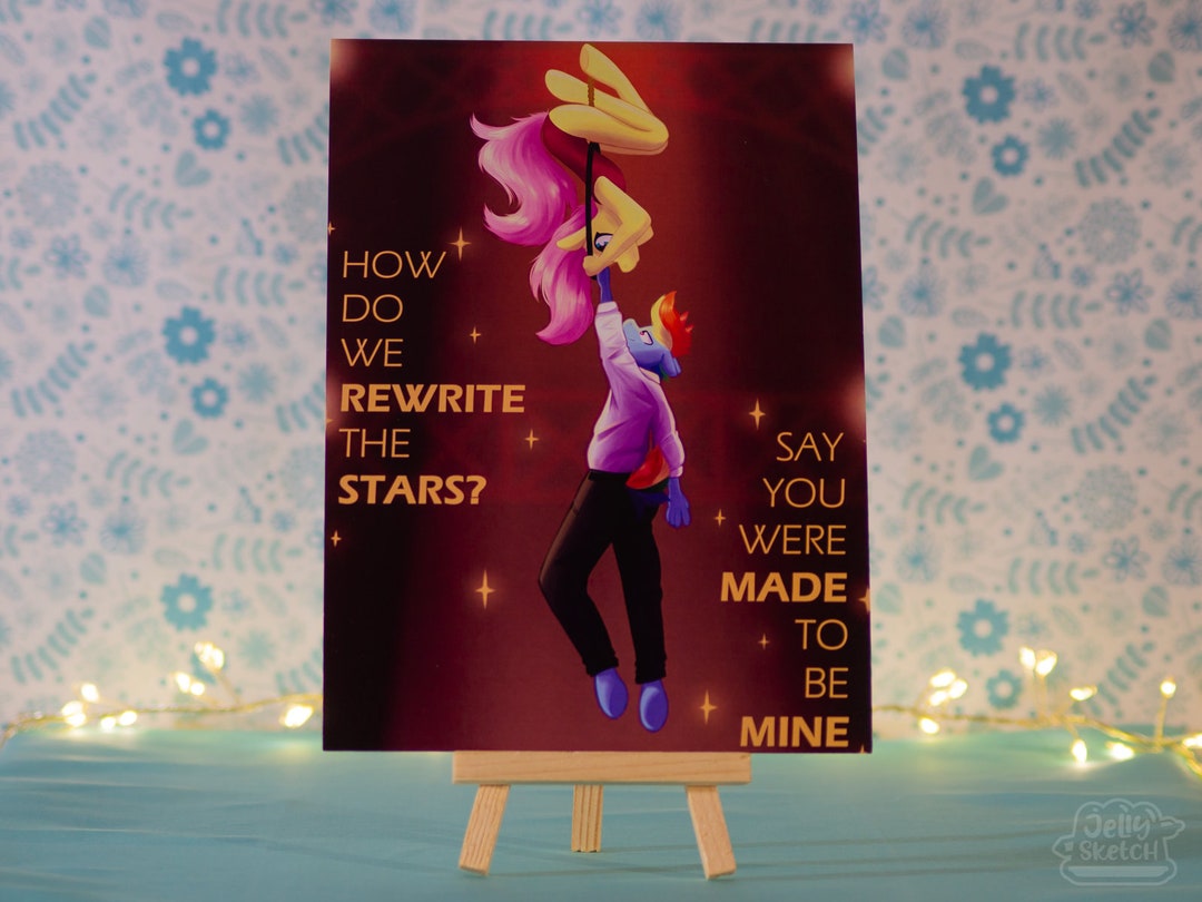 MLP Print Fluttershy & Rainbow Dash Rewrite the Stars - Etsy