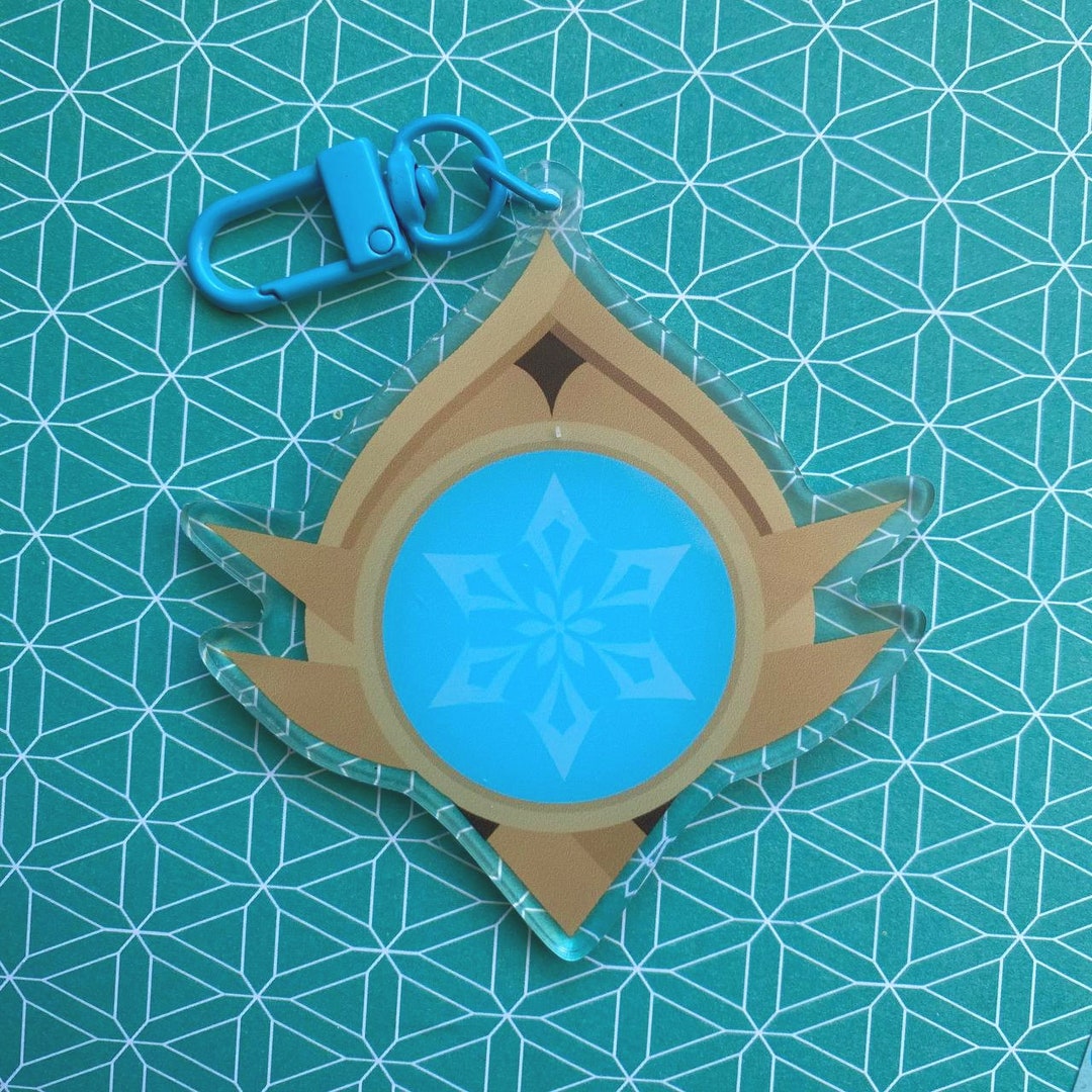 Genshin Impact Keychain Shneznaya Cryo Vision - Etsy