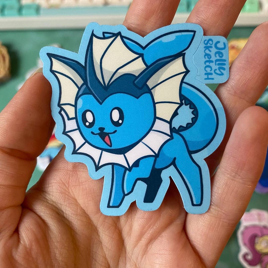 Poke Sticker Vaporeon Water Eeveelution - Etsy