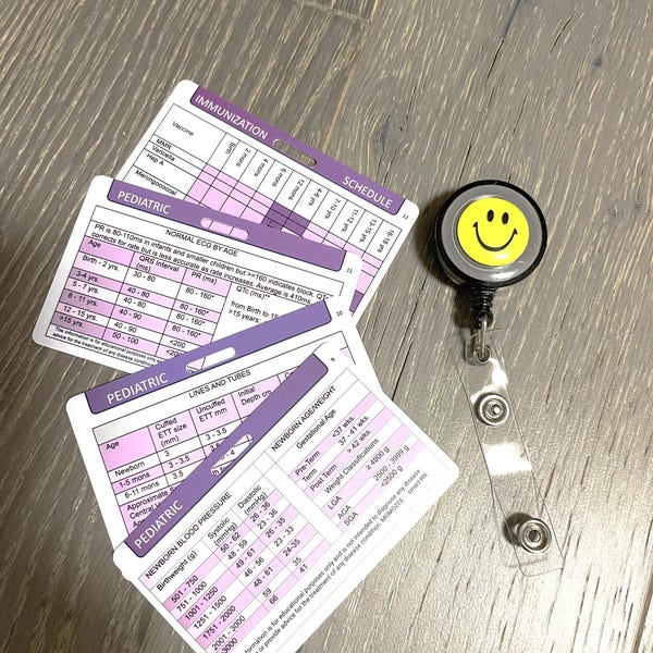 Pediatric Vital Signs Badge Card - Etsy