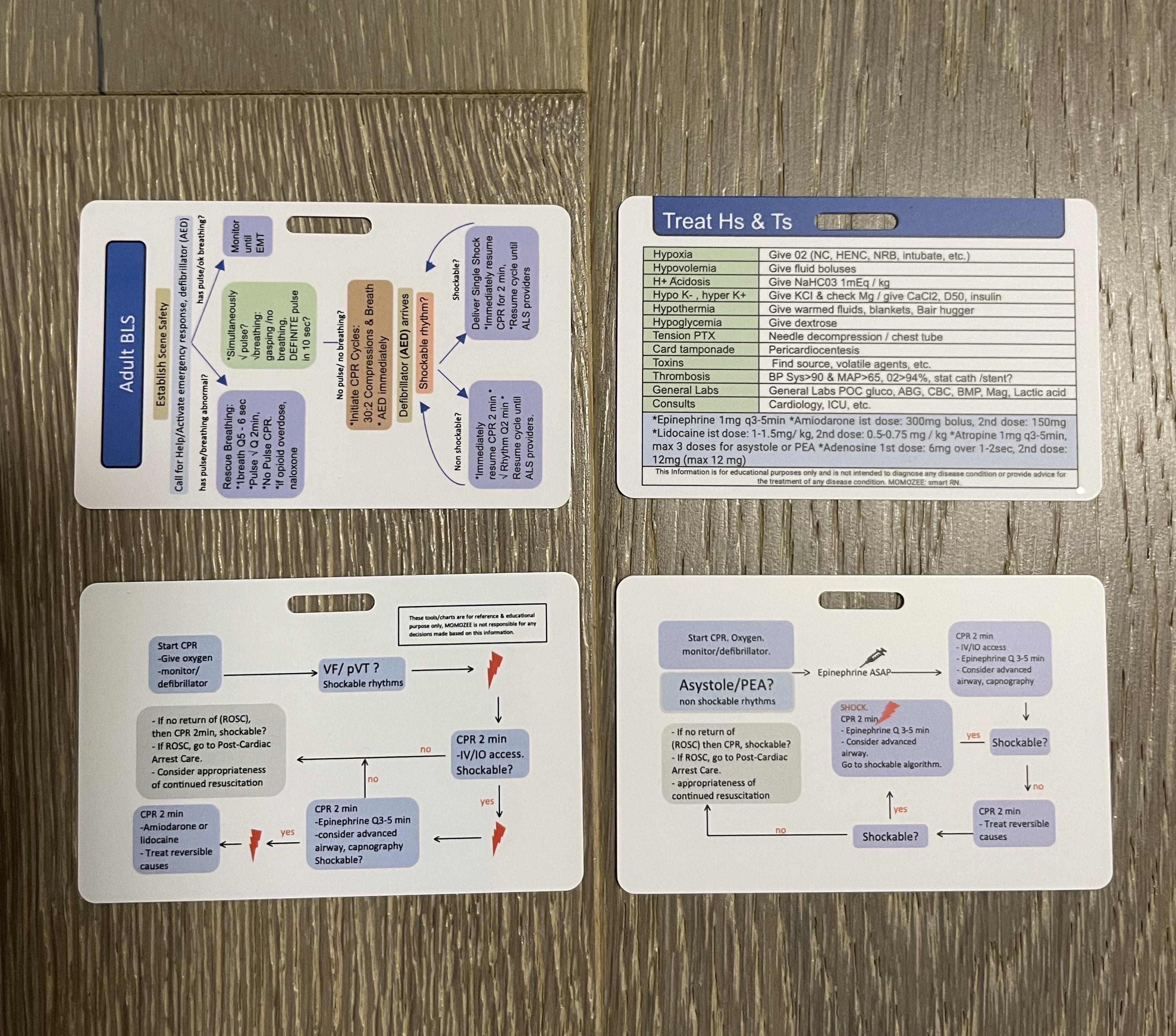 5 Set EKG Cardiac Rhythms, Nurse Badge Reference 5 Cards & (free PDF ...