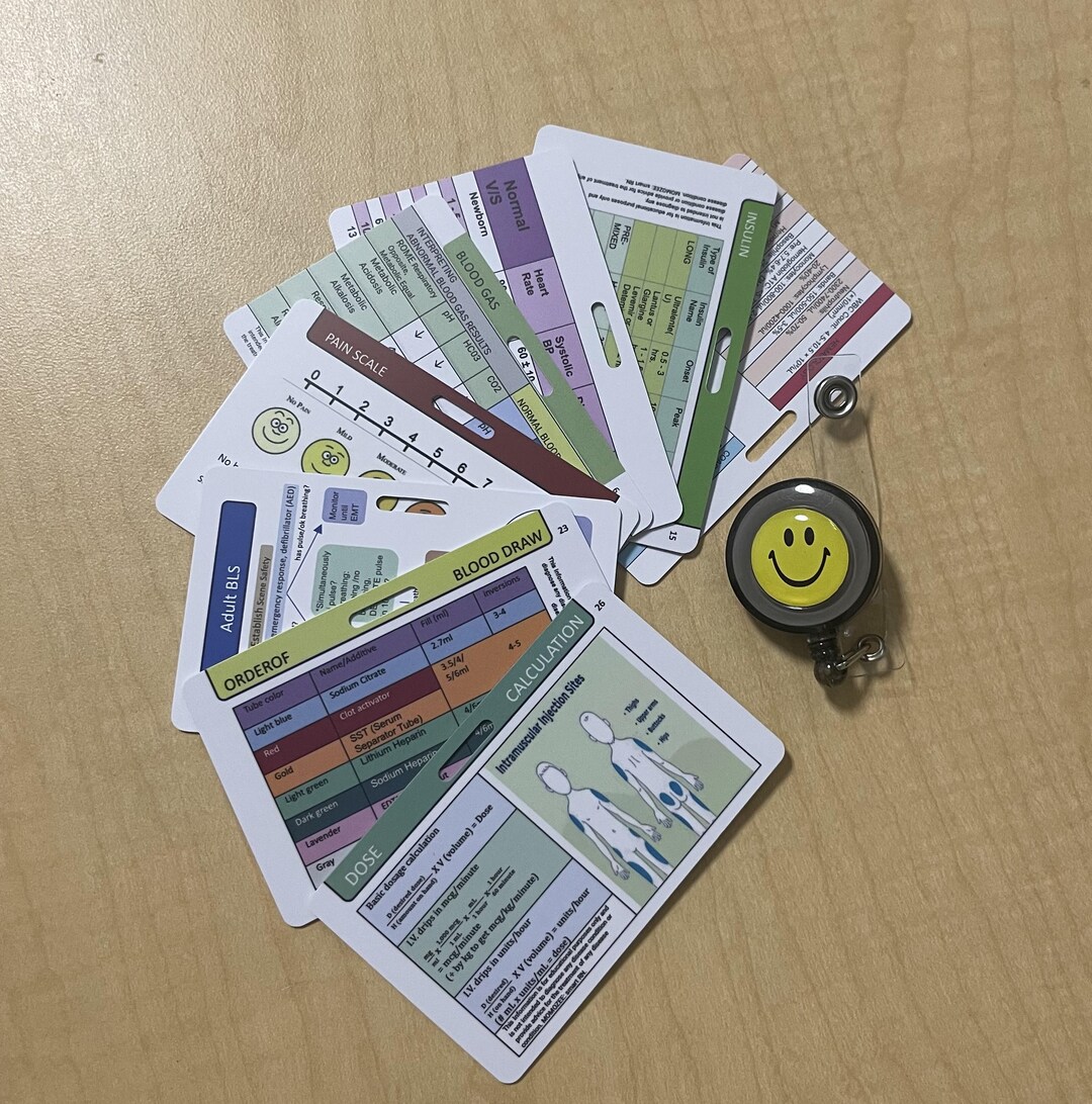 Med/surg Nurse Badge 8 Cards Set: Nursing School Essentials - Etsy