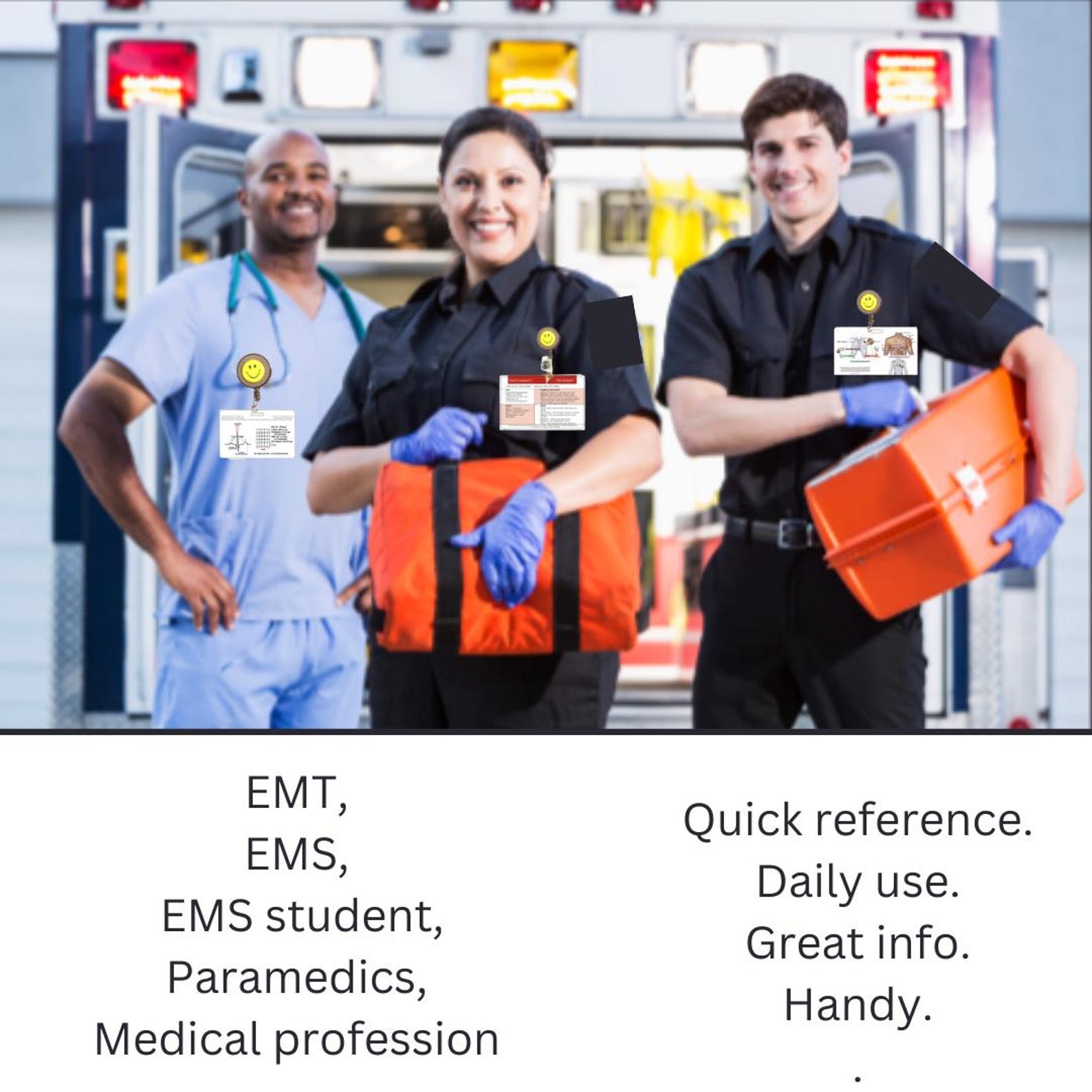 Emt/ems/paramedics/ems Student Reference Badge ID 15 Card Set Soap.pcr ...
