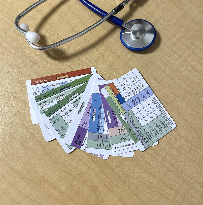 Respiratory Therapist Badge 7 Card Set: ABG, Vent Care, Lung Assessment, Tidal Volume, Adult ...