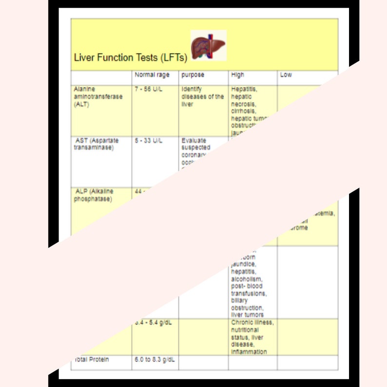 Complete Lab Values Cheat Sheet for Nursing Students, Clinicals, NCLEX ...