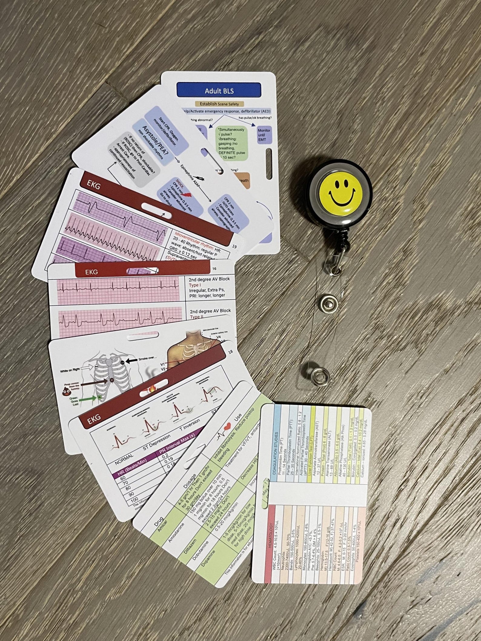 ICU, Critical Care Badge Card Acls, Bls, Cpr, Ekg, Code Blue, Icu IV ...