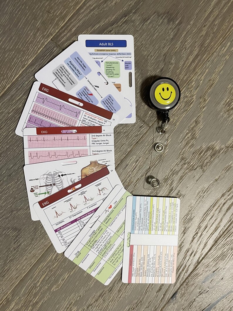 ICU, Critical Care Badge Card Acls, Bls, Cpr, Ekg, Code Blue, Icu IV ...