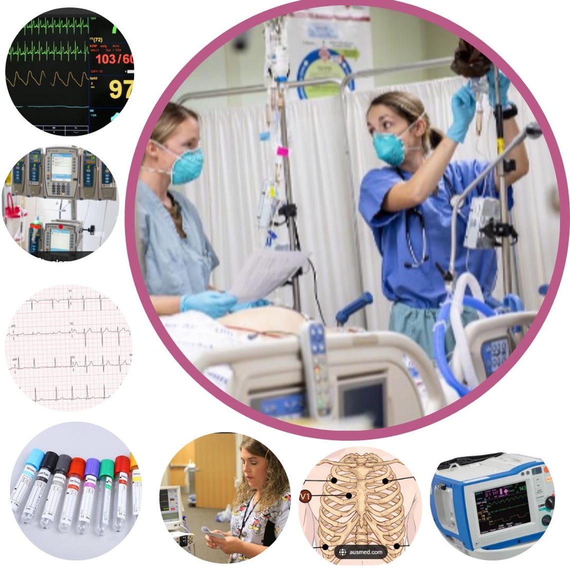 ICU, Critical Care Badge Card Acls, Bls, Cpr, Ekg, Code Blue, Icu IV Drips, Lab Values 8 Pocket ...