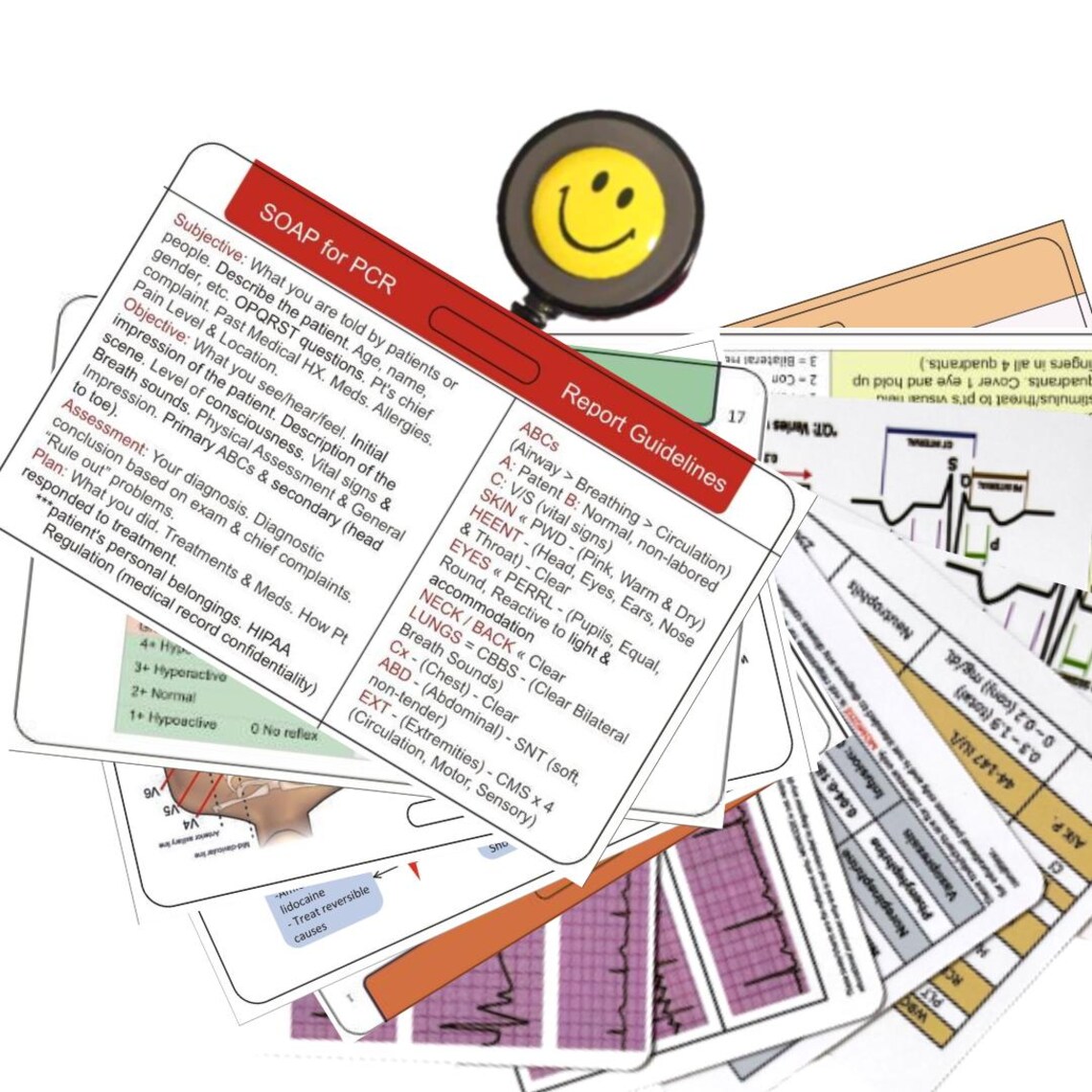 Emt/ems/paramedics/ems Student Reference Badge ID 15 Card Set Soap.pcr ...