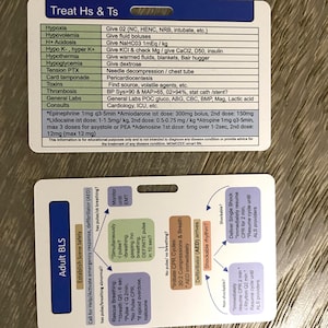ACLS BLS CPR Badge Cards: Double-sided Medical Reference - Etsy