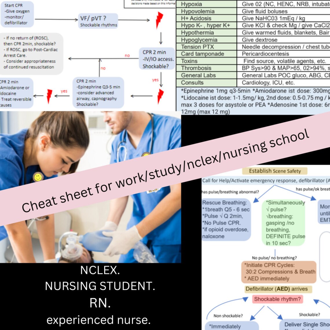 Nurse Student/nursing School/nclex Study Guide EKG Interpretation/ Acls ...