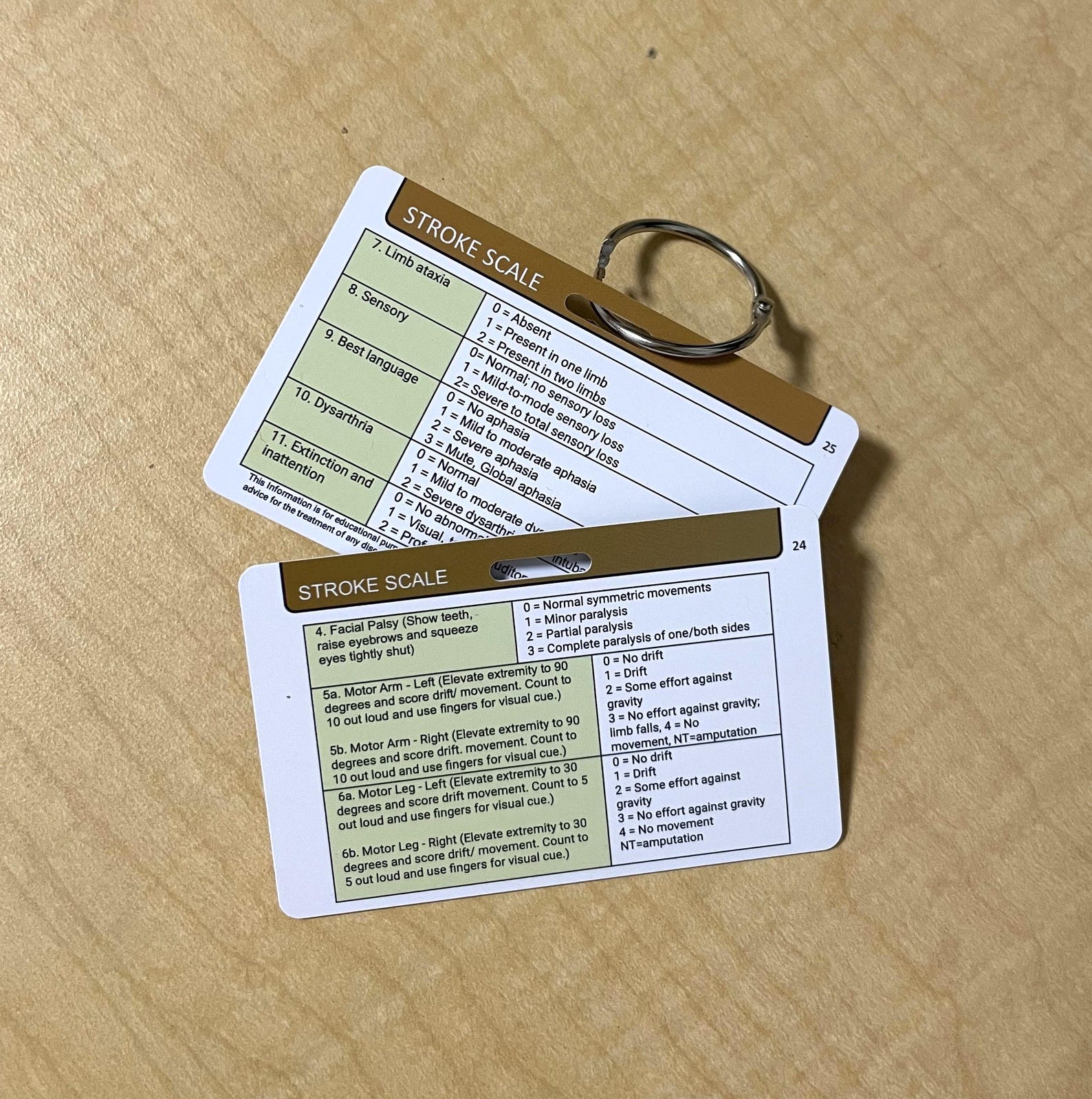 NIHSS Stroke Scale Badge Cards: Nurse Pocket Reference - Etsy