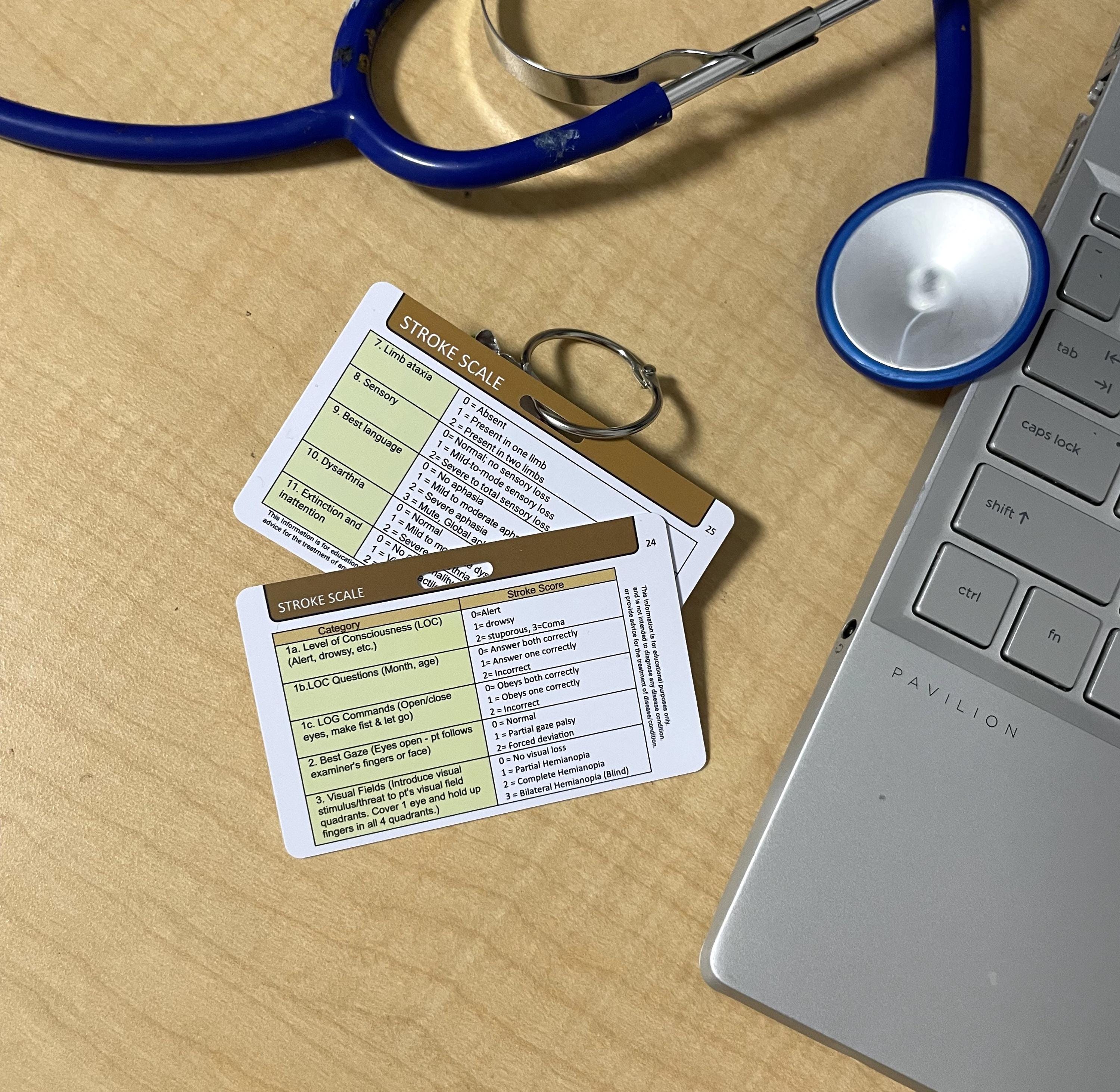 NIHSS Stroke Scale Badge Cards: Nurse Pocket Reference - Etsy