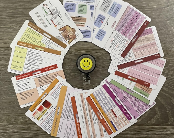 Complete EMS Vertical Badge Card Set 13 Cards for ID Badge Clip Strap ...