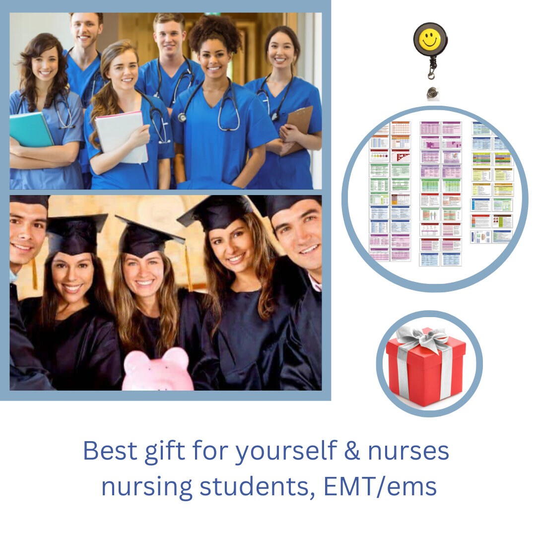 EKG Nurse Badge Reference Card, Nursing School Student 7 Badge Cards ...