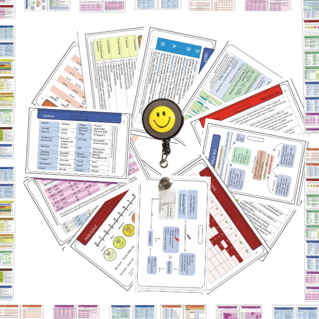 Emt/paramedics/ems/nurse Badge Card 10 Pcs 18 Ekg Rhythm, Acls, Bls ...