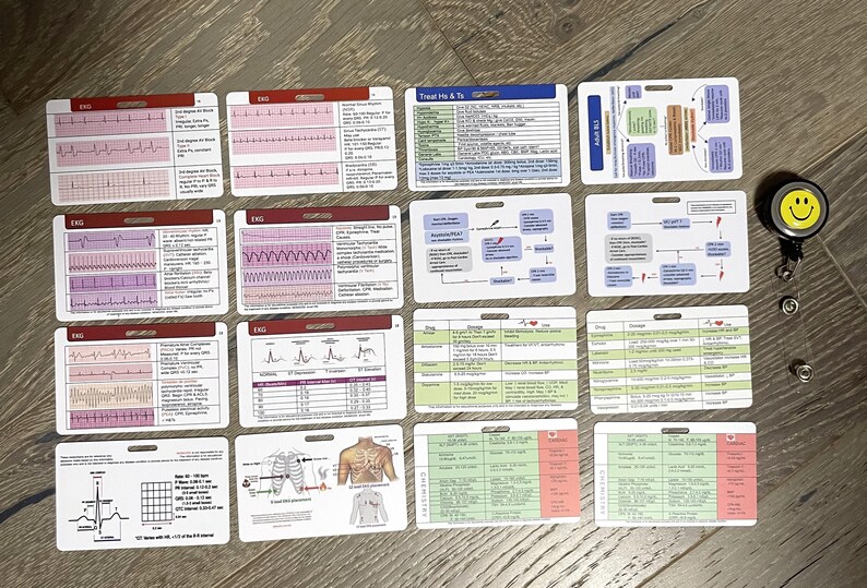 ICU, Critical Care Badge Card Acls, Bls, Cpr, Ekg, Code Blue, Icu IV ...