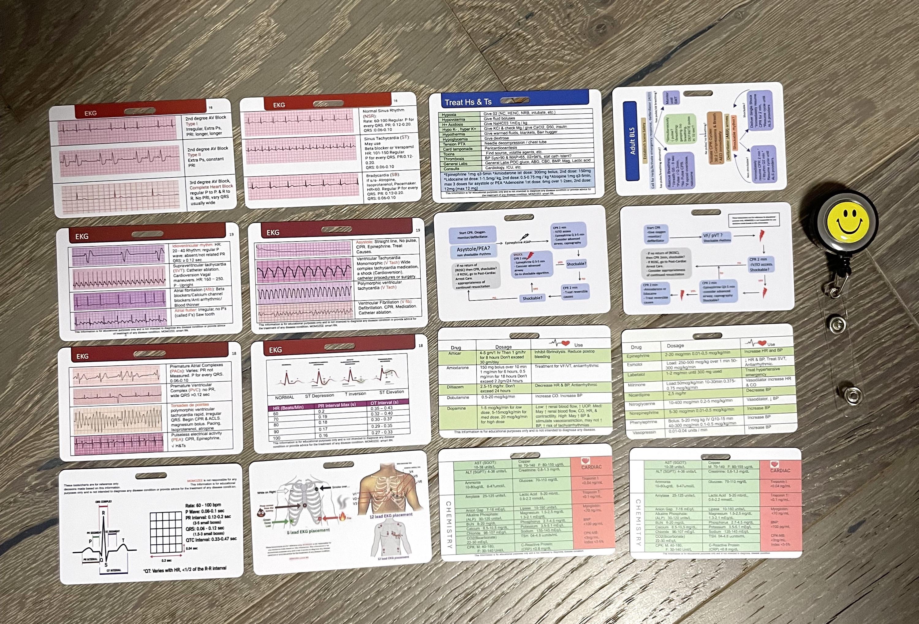 ICU, Critical Care Badge Card Acls, Bls, Cpr, Ekg, Code Blue, Icu IV ...