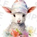 5 Baby Lamb Easter Clipart, Baby Lamb Nursery PNG, Printable Watercolor ...