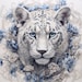5 Snow Leopard With Flowers Clipart, Cute Snow Leopard Clipart Bundle ...