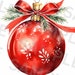 5 Red Bauble Clipart, Christmas Bauble Clipart, Printable Watercolor ...
