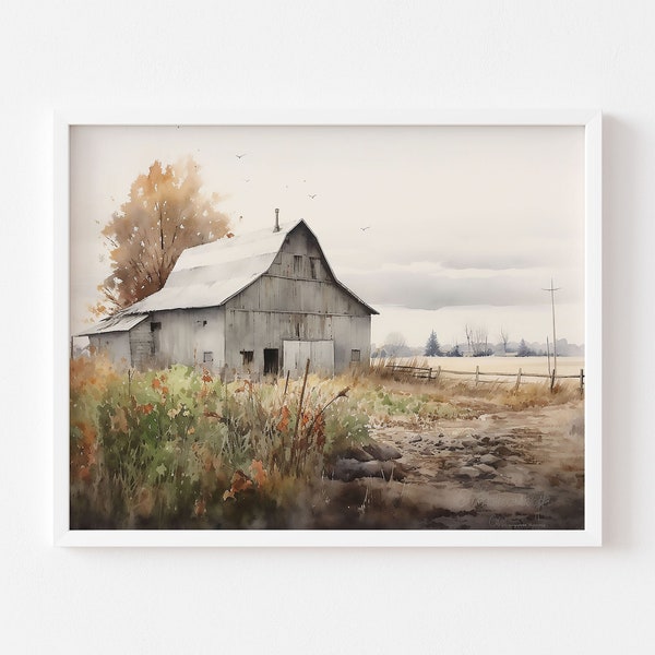 Old Barn Painting - Etsy