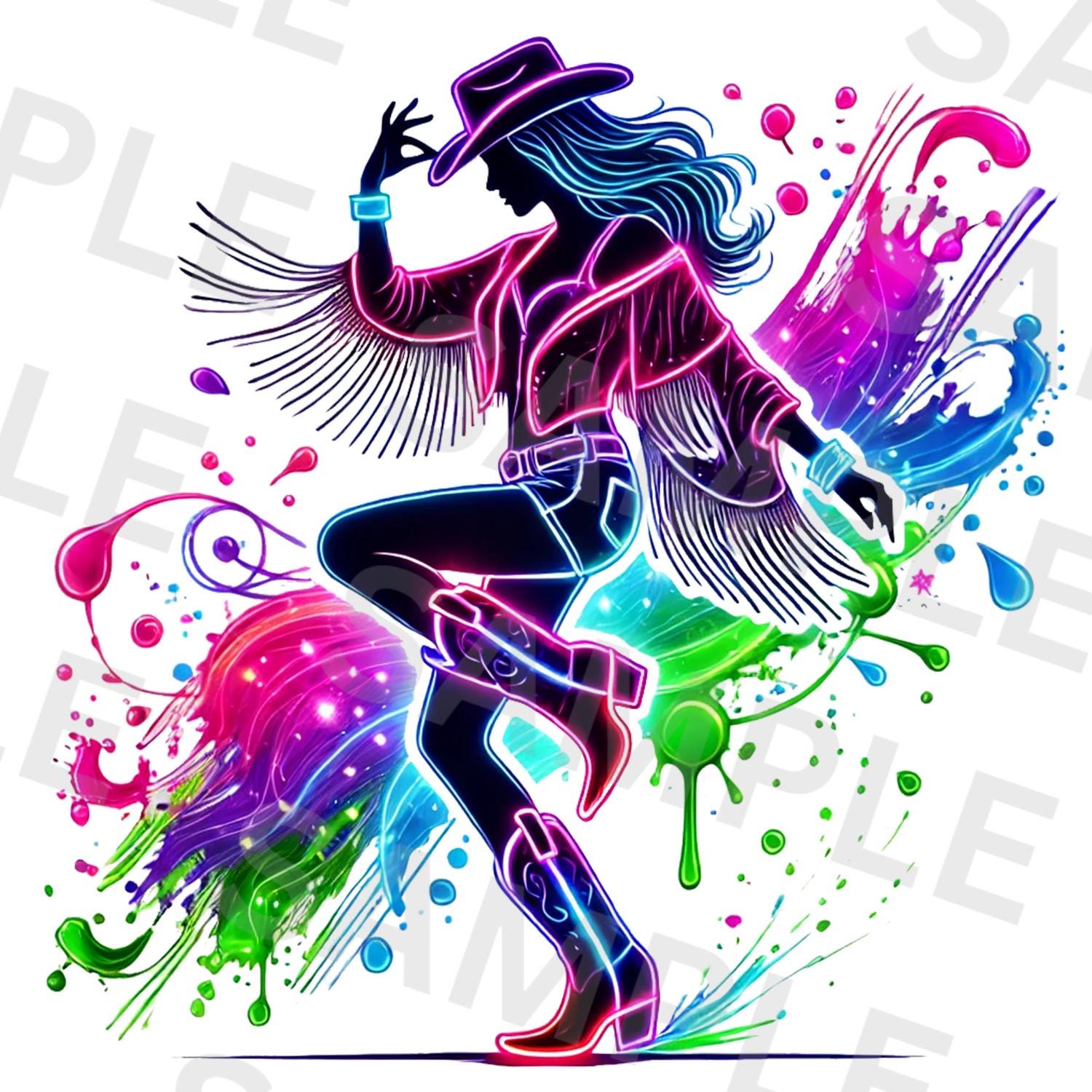Neon Dance PNG Bundle – 5 Vibrant Dancer Cliparts for Zumba Shirts ...