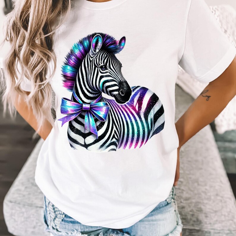Colorful Iridescent Zebra Png, Sublimation Design, Zebra Clipart, T ...