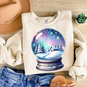 Colorful Iridescent Snow Globe Png, Sublimation Design, Snow Globe ...