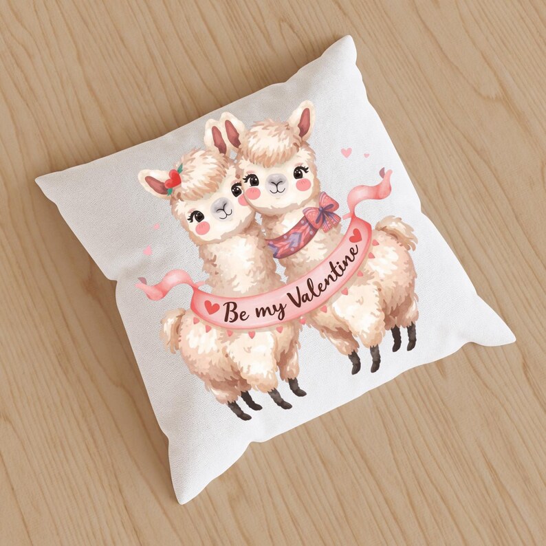 Llama Valentine PNG, Be My Valentine Sublimation Design, Cute Alpaca ...
