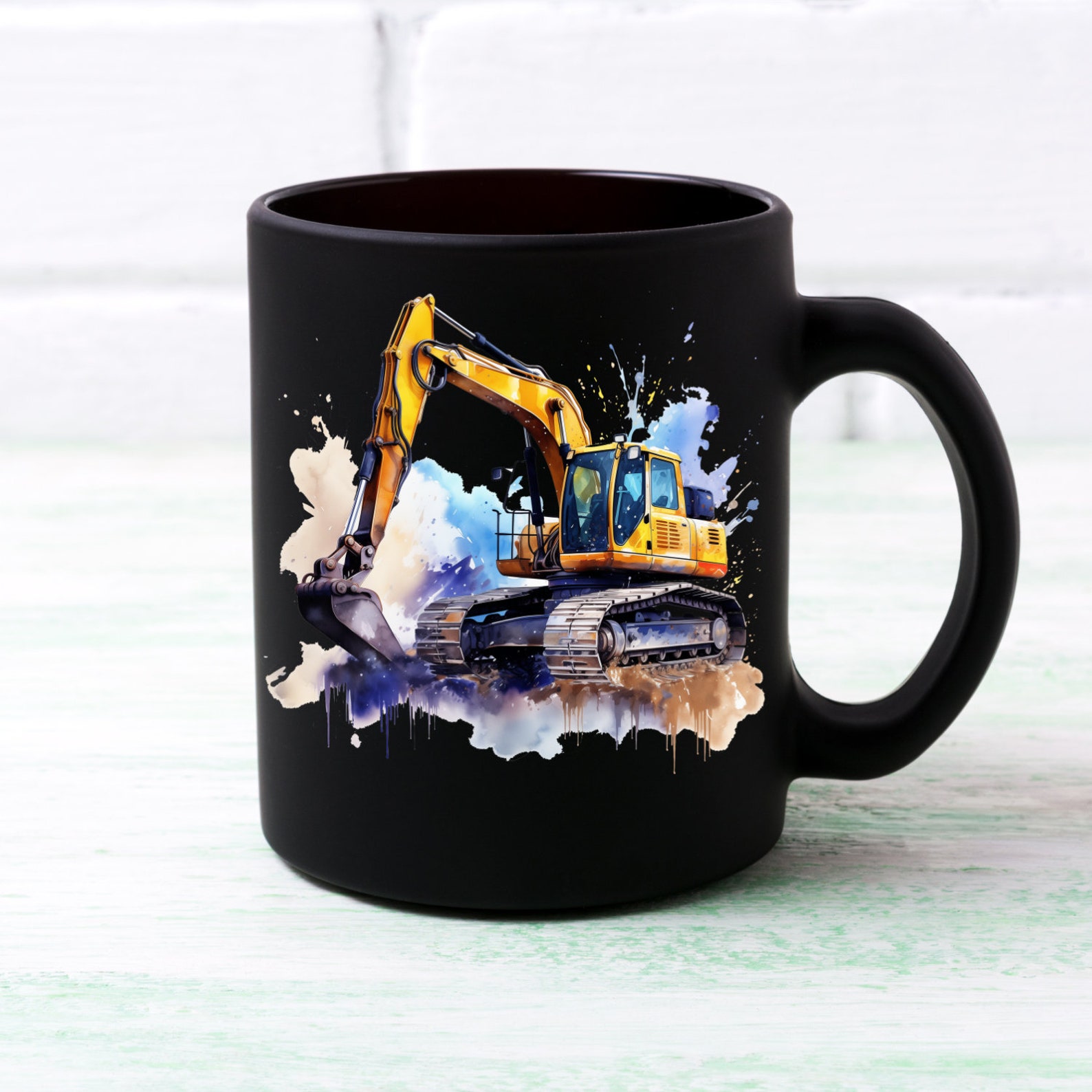 Excavator Watercolor Paint Splash PNG, Excavator PNG, Excavator Clipart ...