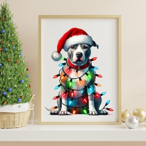 Christmas Pit Bull PNG, Sublimation Design, Pit Bull Clipart, Pit Bull ...