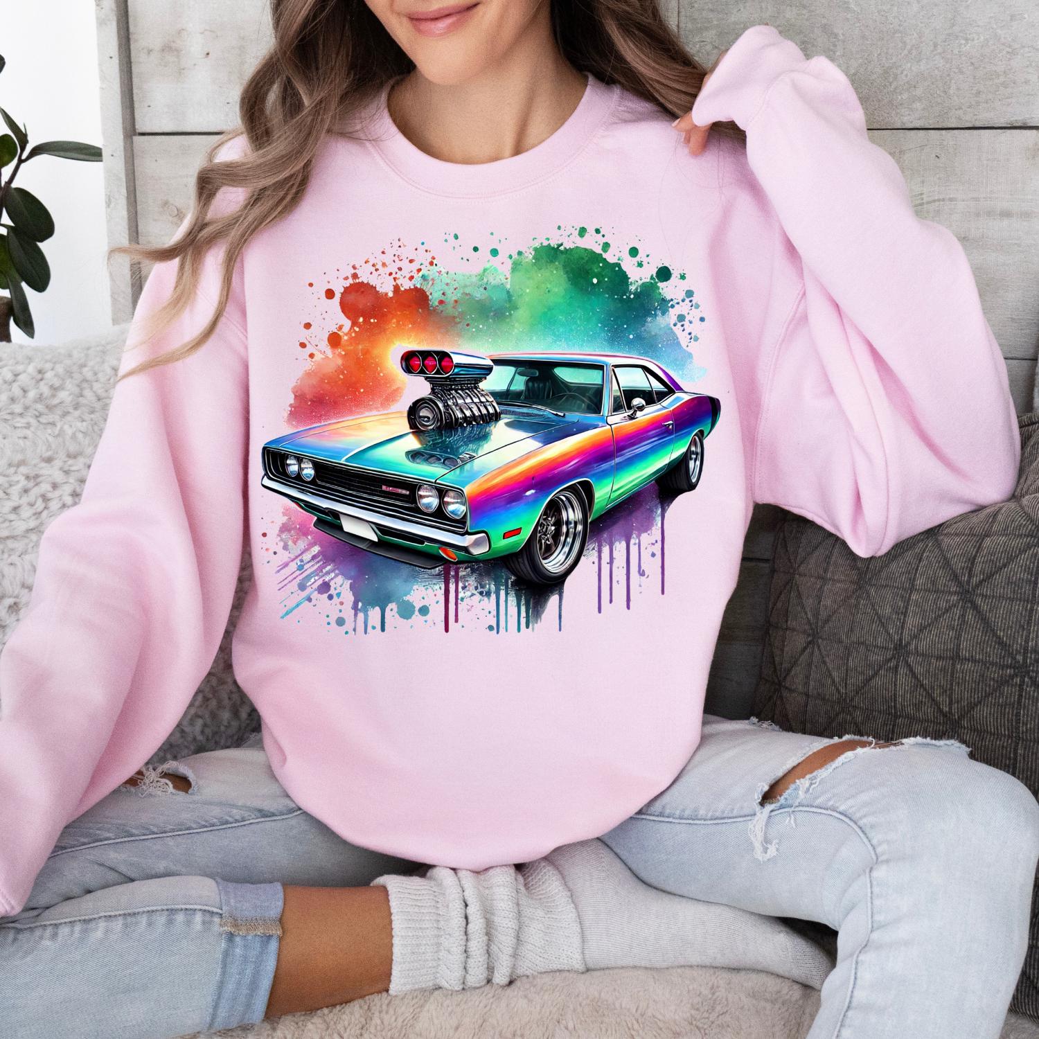 Iridescent Muscle Car PNG, Sublimation Hot Rod Clipart, Shiny Car ...