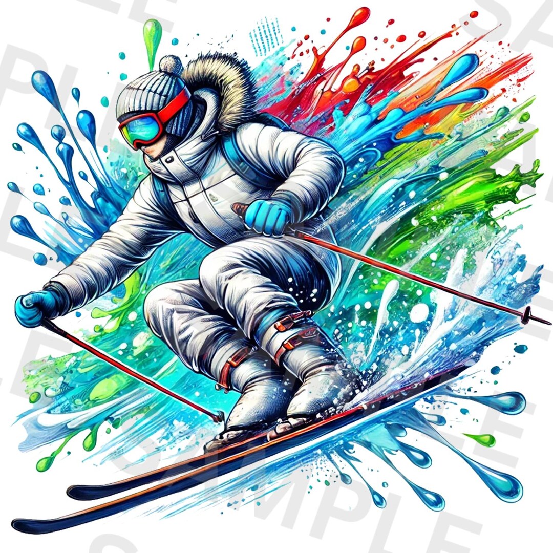 Skiing Png, Sublimation Design, Winter Sport Png, Athlete Png, Sport ...