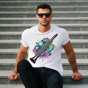 Colorful Iridescent Clarinet Png, Sublimation Design, Instrument Png ...