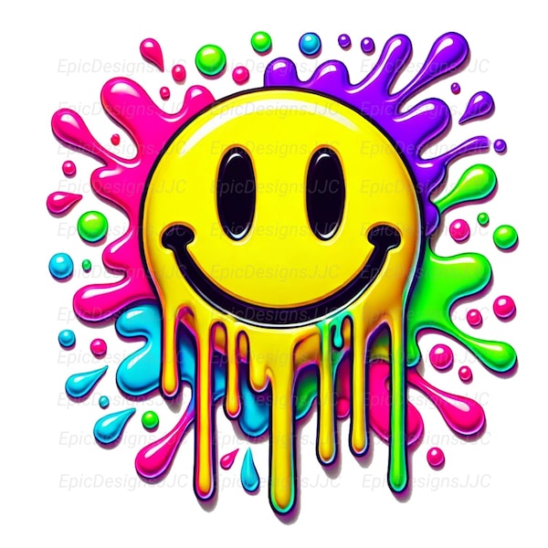 Neon Smiley Face - Etsy UK