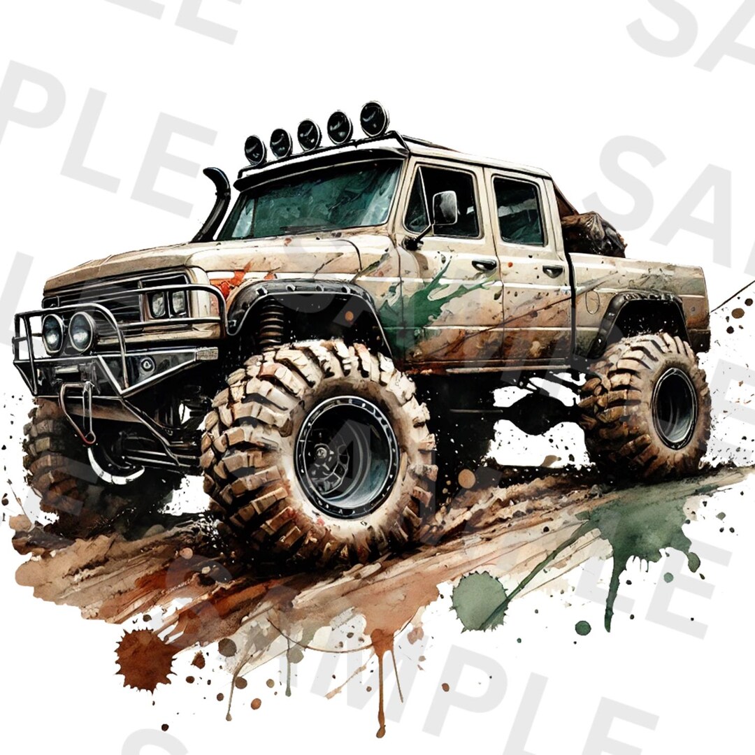 Mudding Truck Png, Sublimation Design, Lifted Truck Png, Mudding Png ...