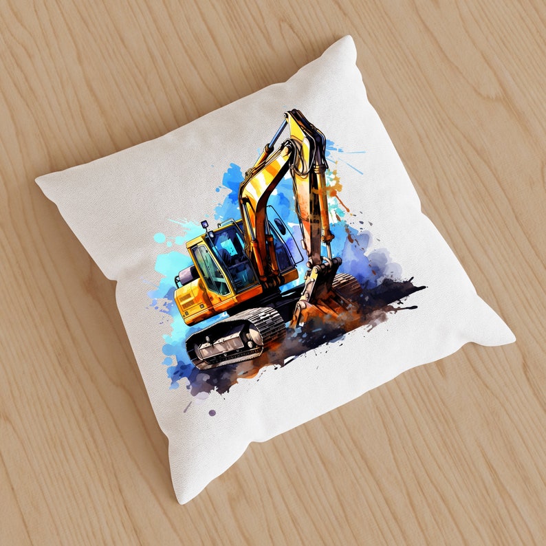 Excavator PNG Sublimation Design, Under Construction PNG, Excavator ...
