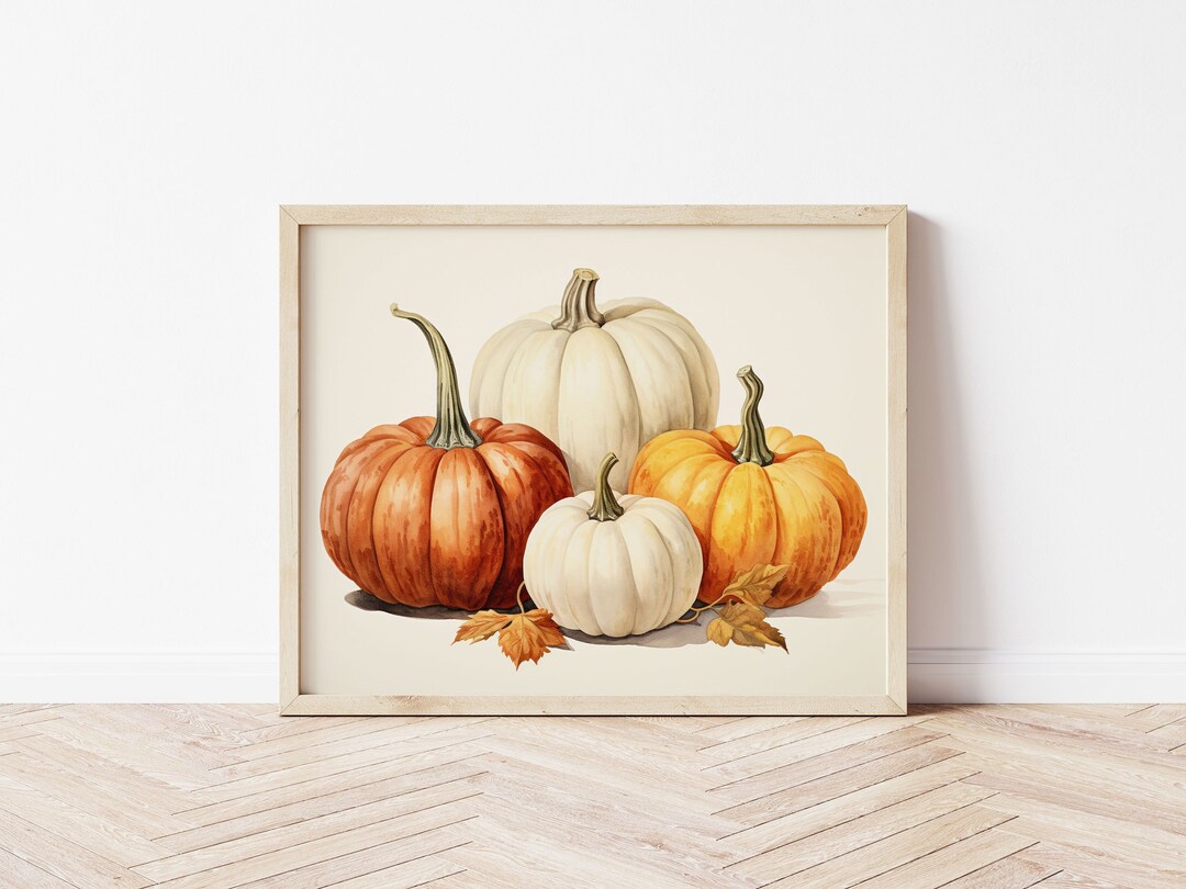 Pumpkin Printable Wall Art - Fall Boho Decor, Autumn Pumpkin Print ...