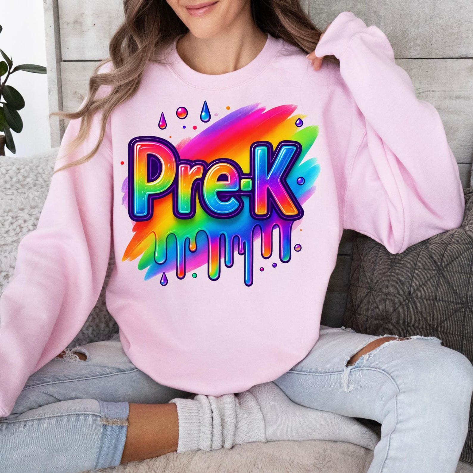 Pre-k PNG for Teachers & Kids – Bright Colorful Drip Text Sublimation ...