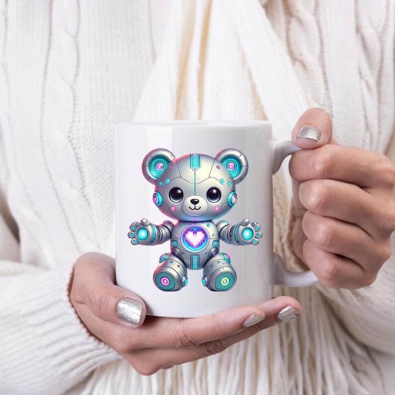 Robot Bear PNG, Gamer Teddy Bear Clipart, Cute Robot Animal PNG, Tech ...