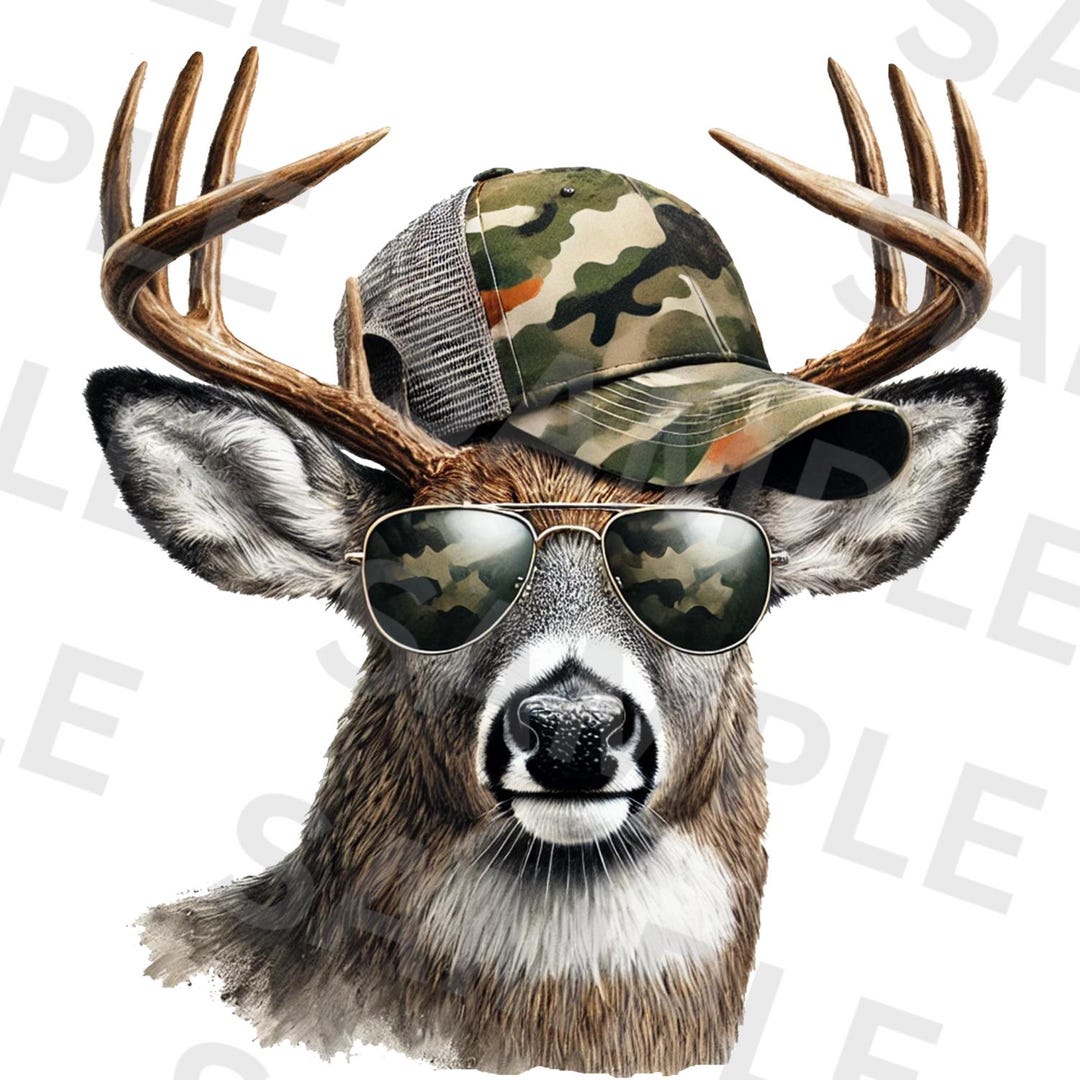 Camo Hat Buck PNG, Sublimation Design, Bow Hunting Png, Deer Antlers ...